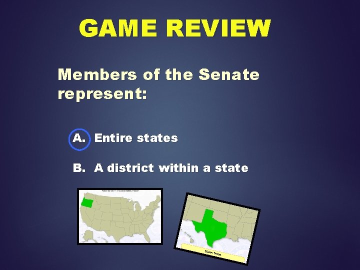GAME REVIEW Members of the House of Representatives