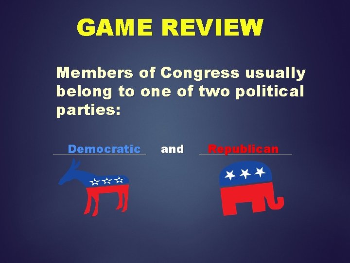 GAME REVIEW Members of the House of Representatives