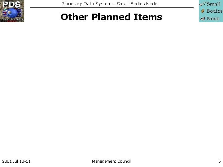 Planetary Data System Small Bodies Node SBN Report