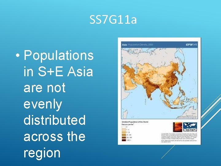 Population Distribution in SE Asia SS 7 G