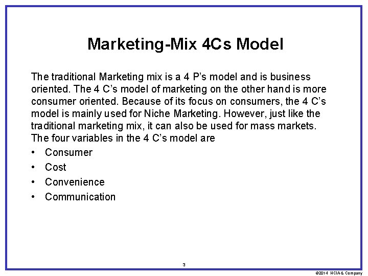 MarketingMix The 4 Cs of Marketing The Behavioral