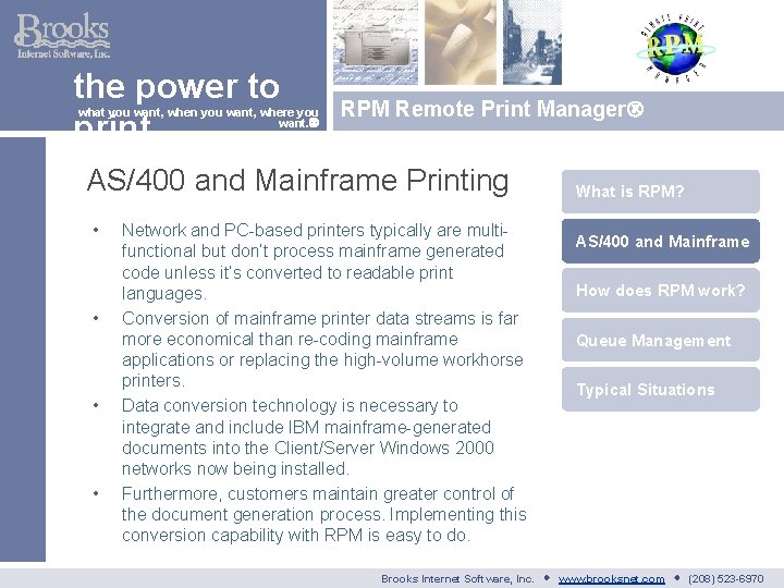 the power to print www brooksnet com what