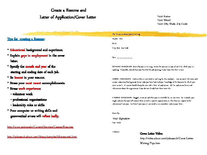Child Care Guidance Unit 2 EMPLOYMENT SKILLS Job