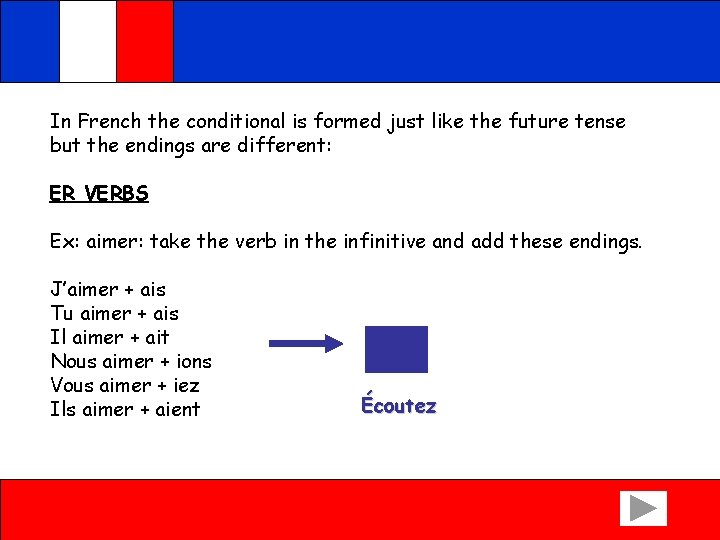 Le conditionnel OBJECTIVES Explaining the conditional and its