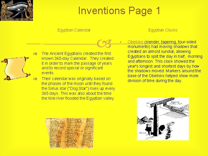 Egyptian Achievements Achievements People remember Egyptians for their