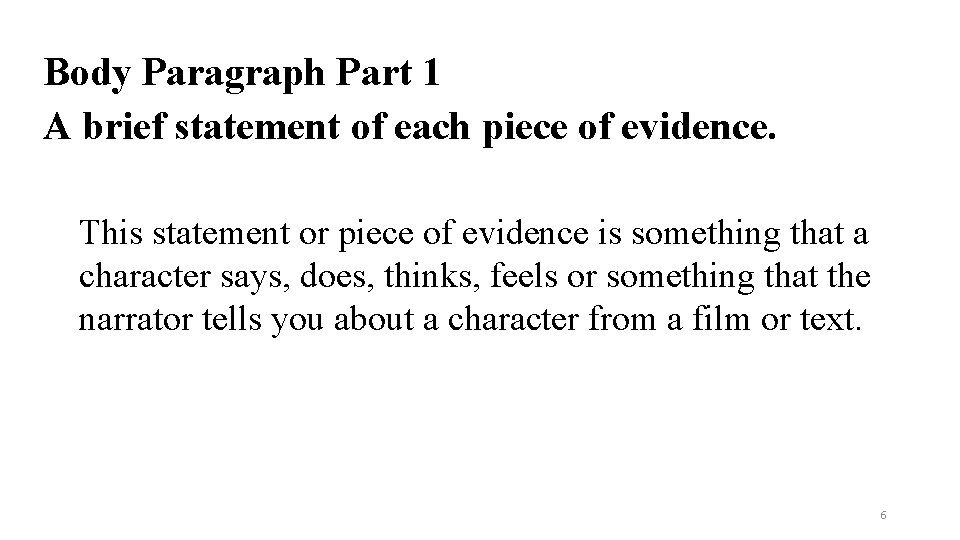 Lesson 8 Writing Body Paragraphs 1 Directions Working