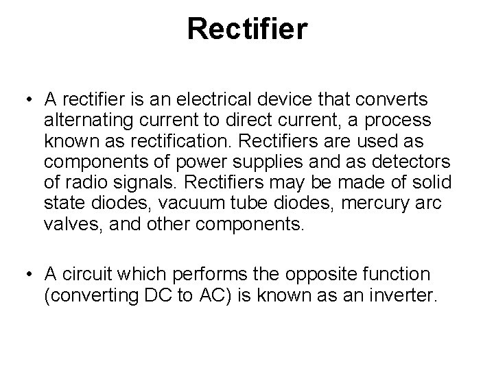 Block Diagrams Definitions Safety Regulated Power Supply Power