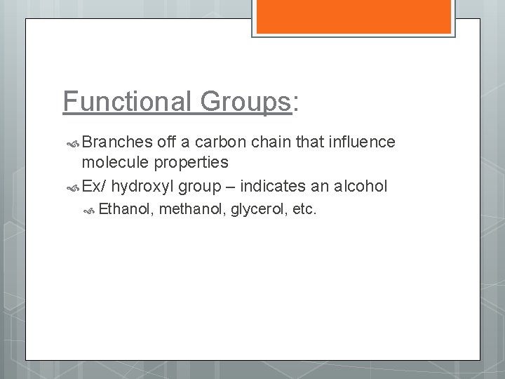 Molecules of Life Compounds of Carbon Organic Compounds