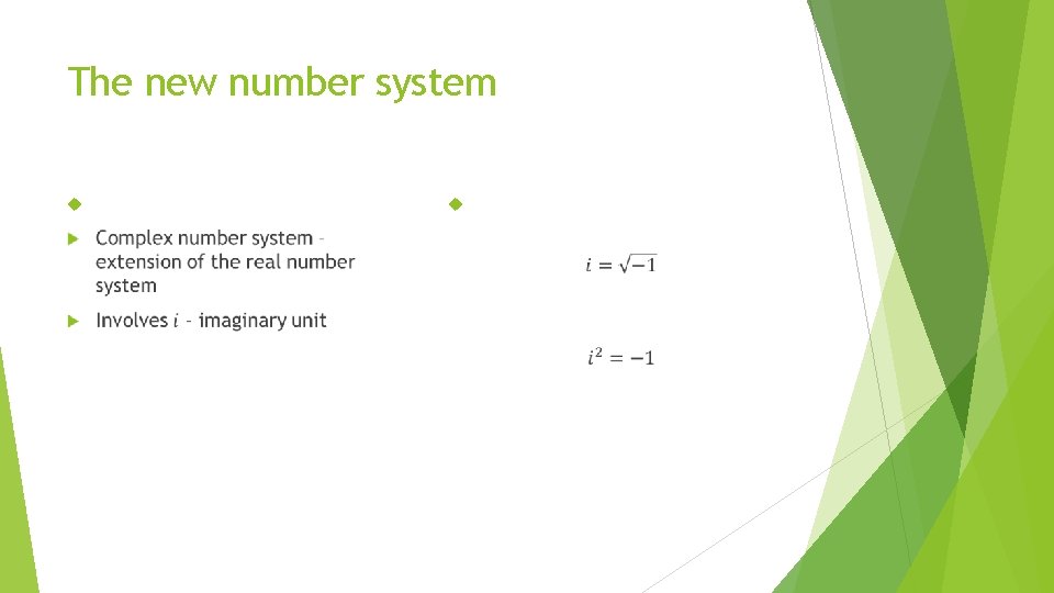 Area of Study 2 Complex Numbers Complex numbers