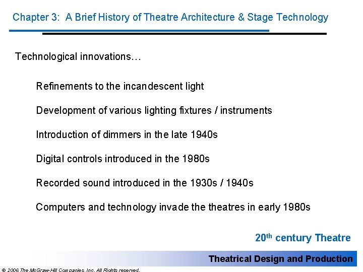 Chapter 3 A Brief History of Theatre Architecture