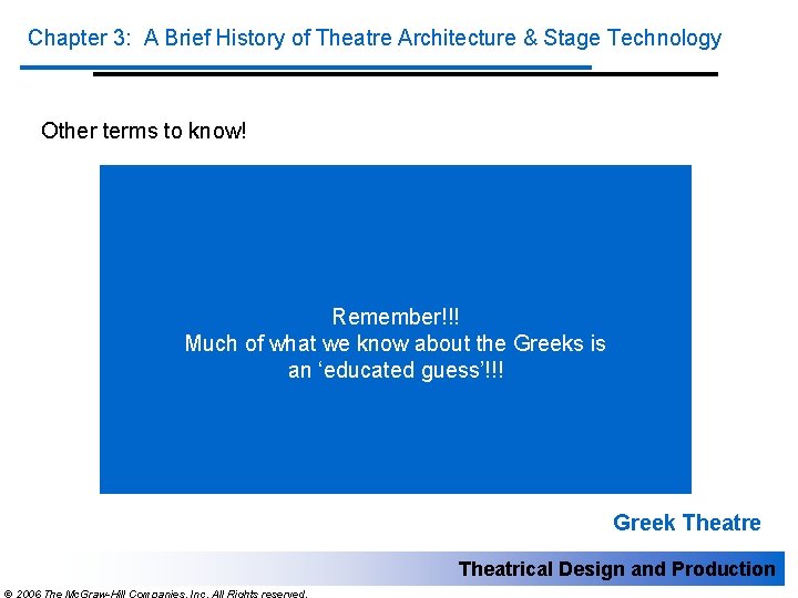 Chapter 3 A Brief History of Theatre Architecture