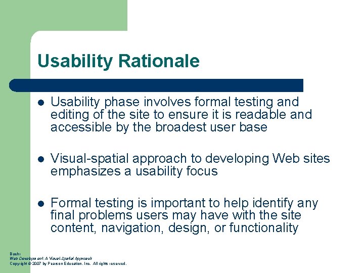 Web Development A VisualSpatial Approach Chapter 9 Usability