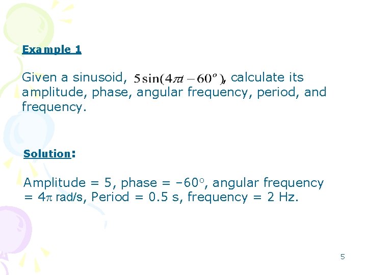 PGT 101 Chapter 2 Basic Law in Sinusoidal