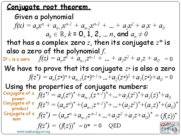 13 January 2022 The fundamental theorem of Algebra