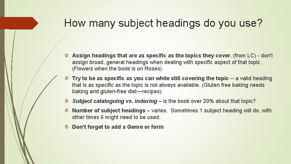 Subject Heading Tips How to Read an Authority