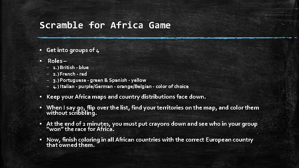Scramble for Africa SS 7 H 1 a