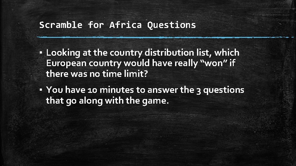 Scramble for Africa SS 7 H 1 a