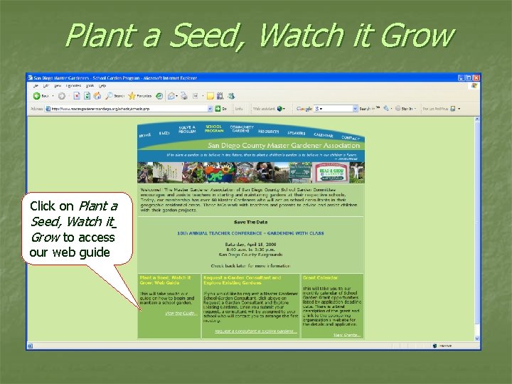 Website Introduction v Plant a Seed Watch it