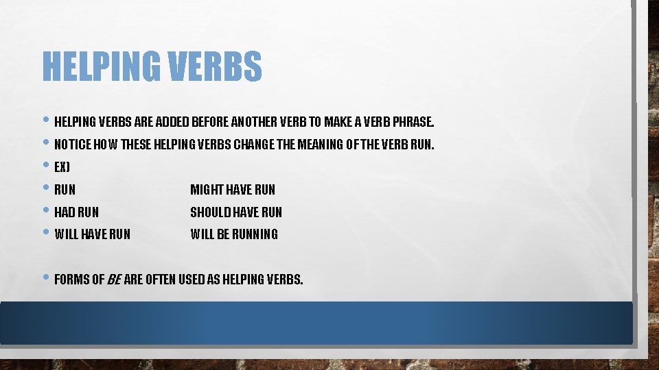 VERBS CHAPTER 14 VERBS AN ACTION VERB TELLS