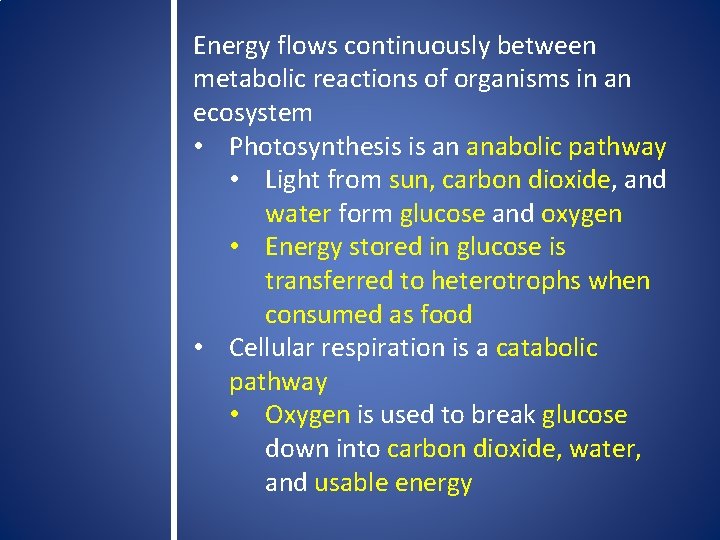 How Organisms Obtain Energy Chapter 8 Section 1