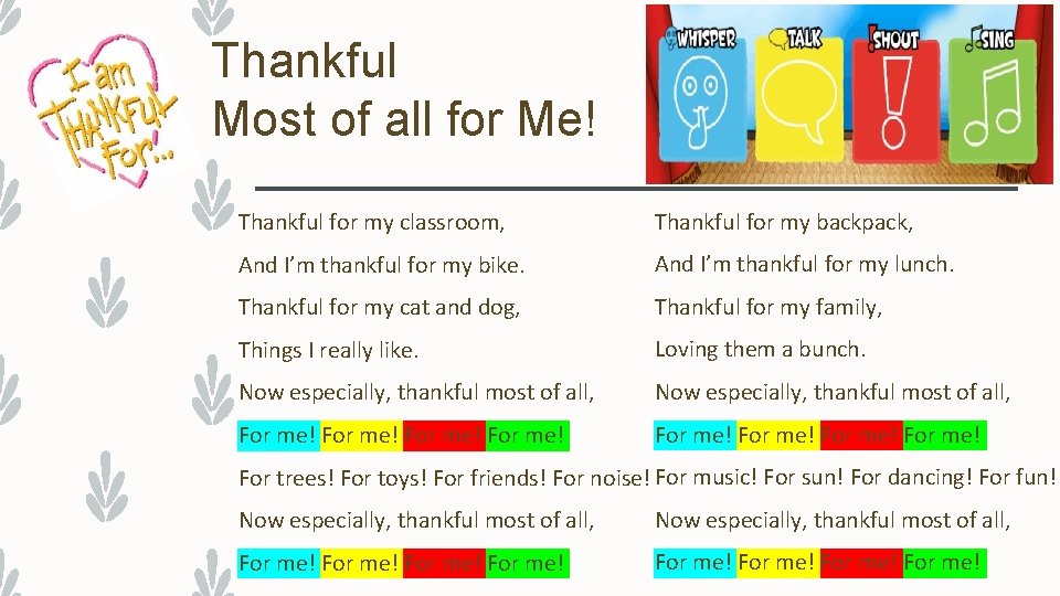 All About Autumn 1 st Grade Musical November