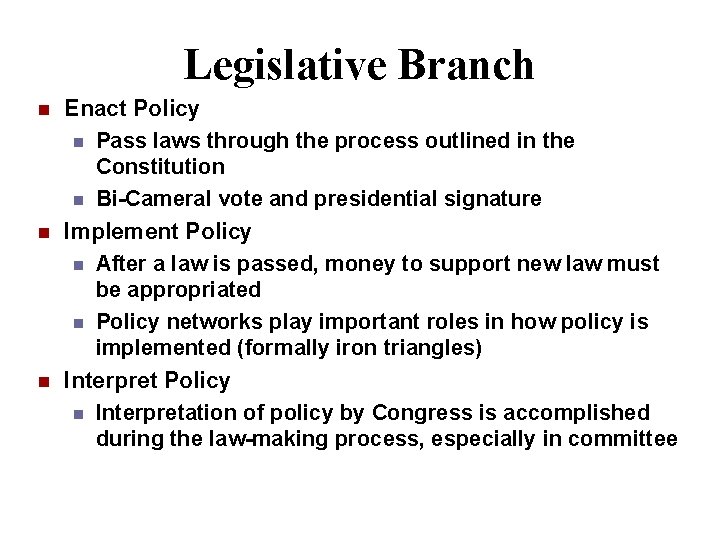 Public Policy AP Government and Politics Unit Ten