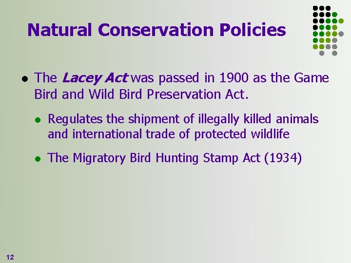 Conserving Wildlife and Wildlife Habitat Lesson Plan NRES