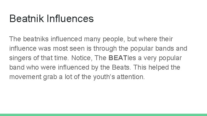 Beatnik Literature Era By Connor Davis Elijah Espinoza