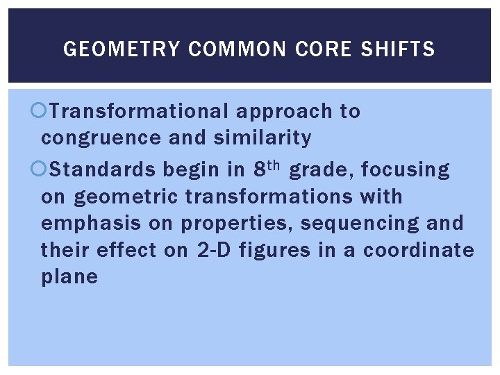 EXPLORING A CONNECTION BETWEEN TRANSFORMATIONAL GEOMETRY AND MATRICES