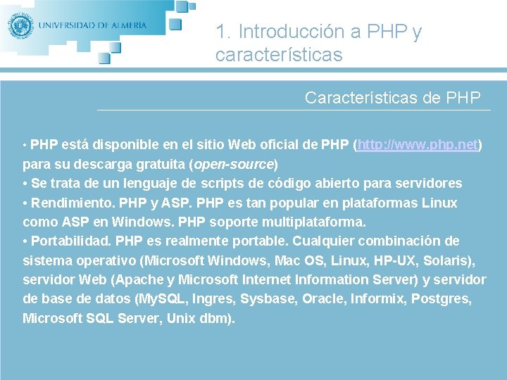 Desarrollo de aplicaciones web para bases de datos