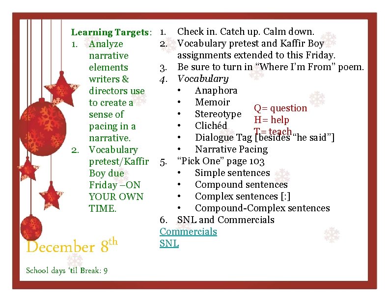Learning Targets 1 1 Preview big 2 ideas