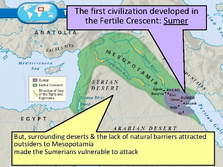 Mesopotamia Mesopotamia means land between the rivers is