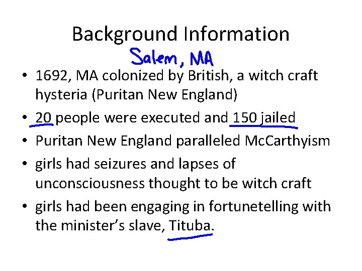 The Crucible By Arthur Miller Background p 1230