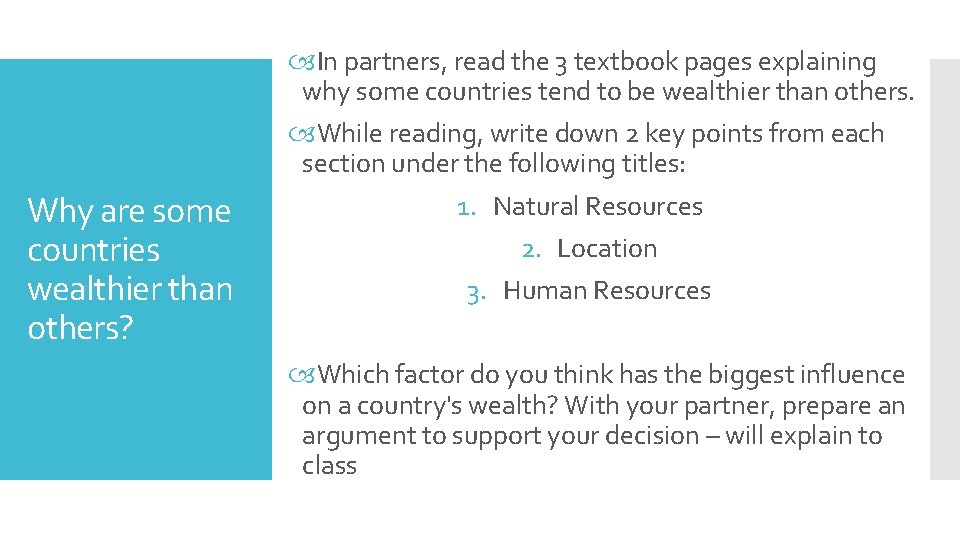 Global Economy Wealth the total value of a