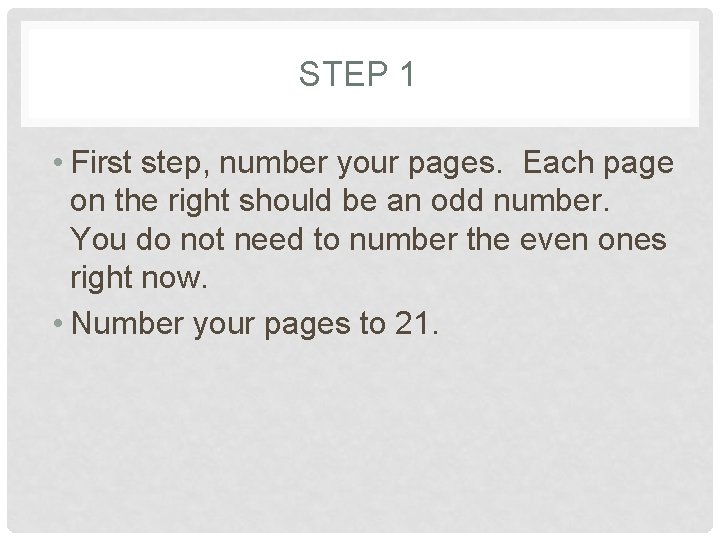 CREATING OUR INTERACTIVE NOTEBOOKS STEP 1 First step