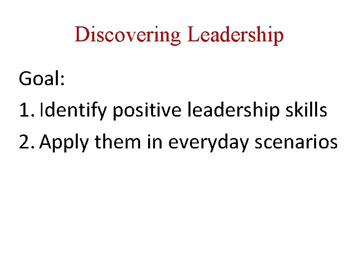 Discovering Leadership What is this National Program about