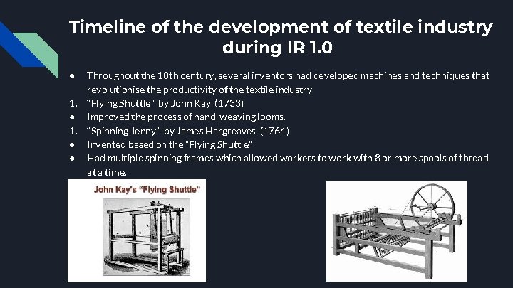 Science Technology Thinking INDUSTRIAL REVOLUTION GROUP MEMBER 1