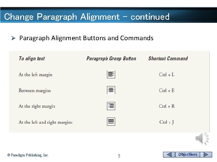 Paradigm Publishing Inc 1 Objectives Chapter 3 Aligning