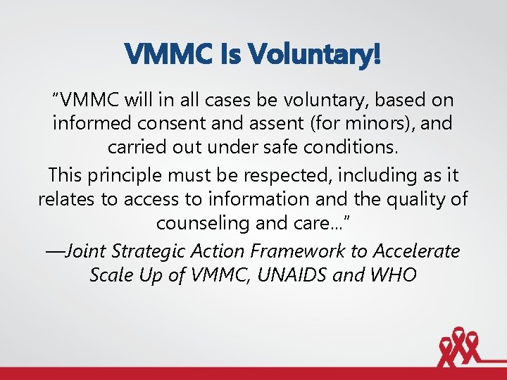 Training for Community Mobilization for VMMC Trainers Slide