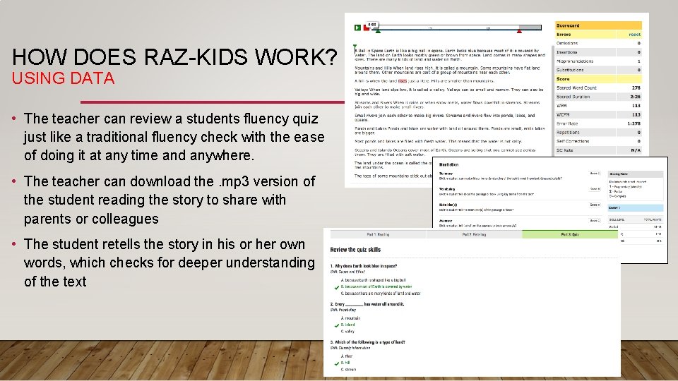 Using RazKids in the classroom SAM PREBLE INTEGRATING