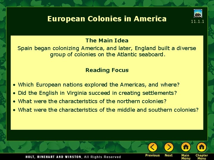 Chapter 1 Beginnings of America Section Notes Video