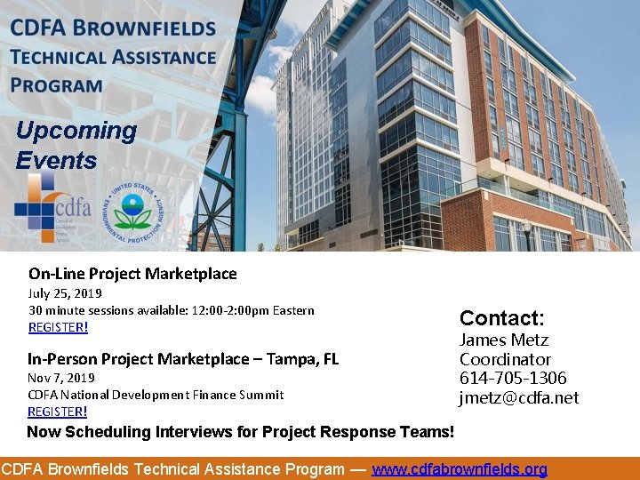 Financing Toolkit Webinar Series Project Marketplace Project Response