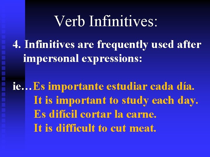 Usages of Verb Infinitives Sp 3 H c