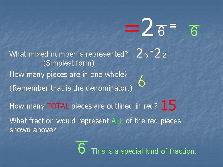 Exploring Fractions III Vocabulary Builder 1 A mixed