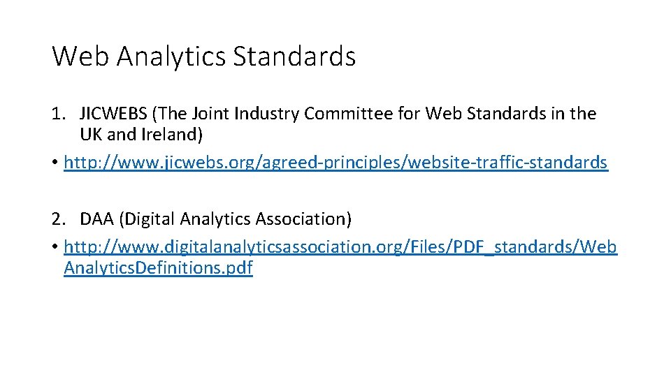 Measuring Performance Web Analytics Andre Samuel What is