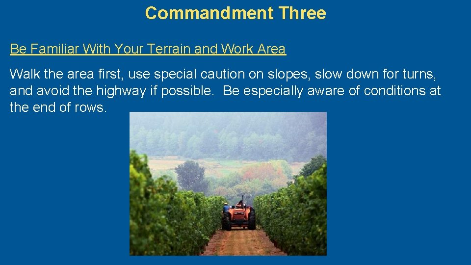 The Ten Commandments of Tractor Safety November 2019