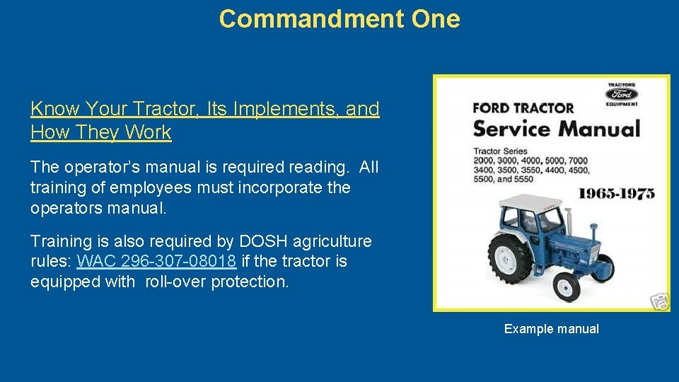 The Ten Commandments of Tractor Safety November 2019