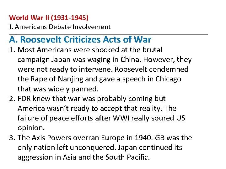 World War II 1931 1945 I Americans Debate