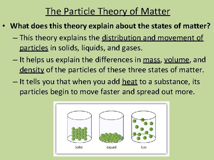Fluids Unit Intro Describe the relationship among mass