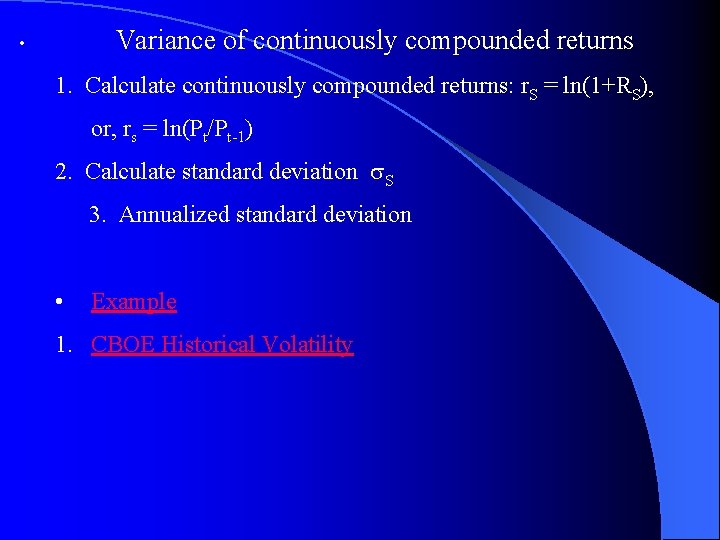 Option Pricing Models I Binomial Model II BlackScholes